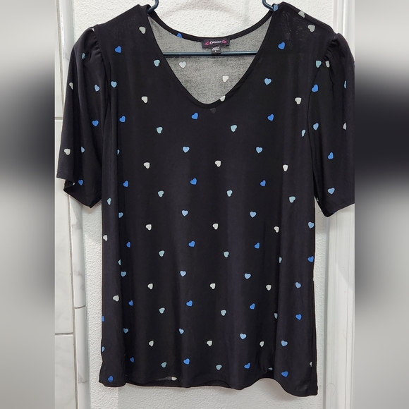 Cocomo | Tops | Blue Hearts Blouse | Poshmark